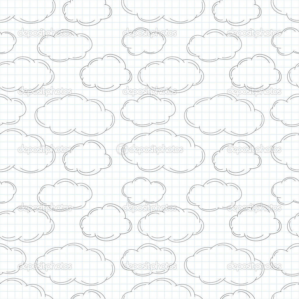 Hand drawn clouds on squared paper Stock Vector Image by ©Aleksandrsb ...