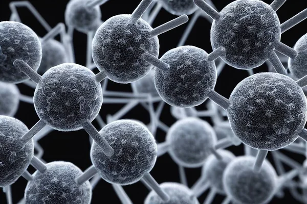 Cells microbiology molecules concept. 3D illustration. - Stock Image ...