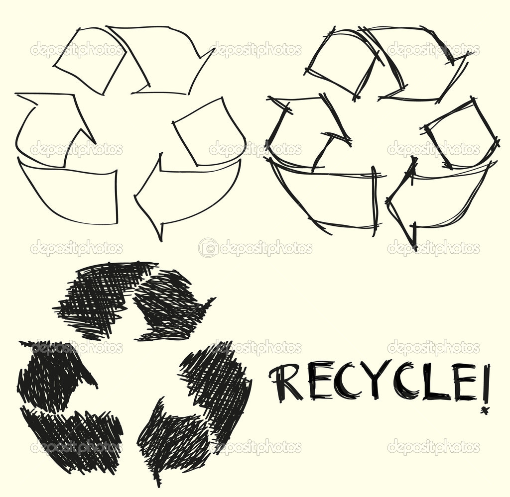 Hand drawn recycle sign Stock Vector Image by ©pockygallery #12650540