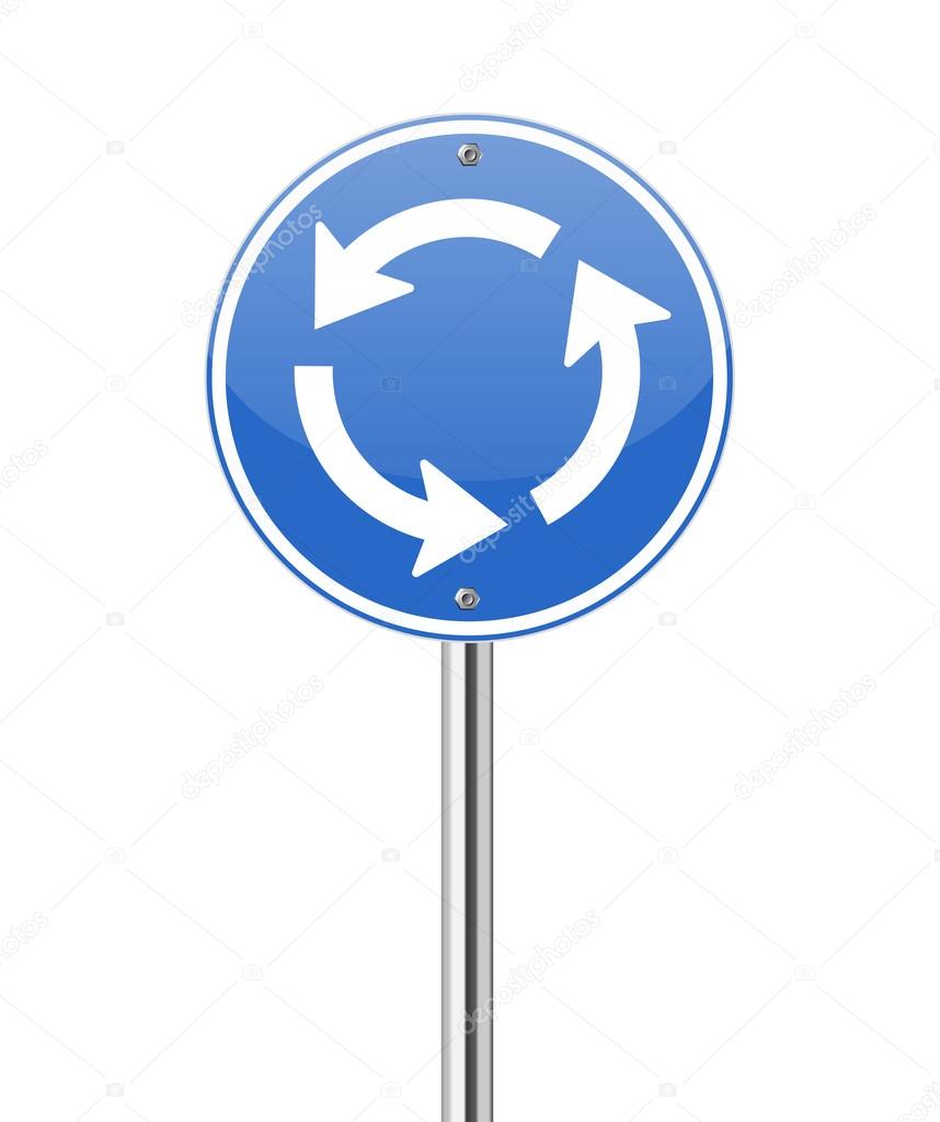 señal de tráfico rotonda cruce de carreteras 2024