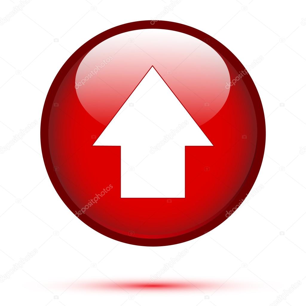 Flèche vers le haut sur le rouge — Image vectorielle pockygallery ...