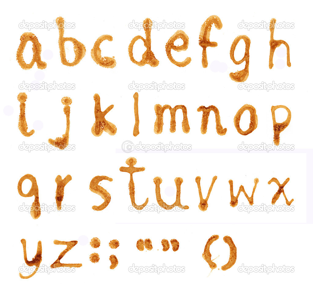 Coffee alphabet mark stained Stock Illustration by ©pockygallery #15749643