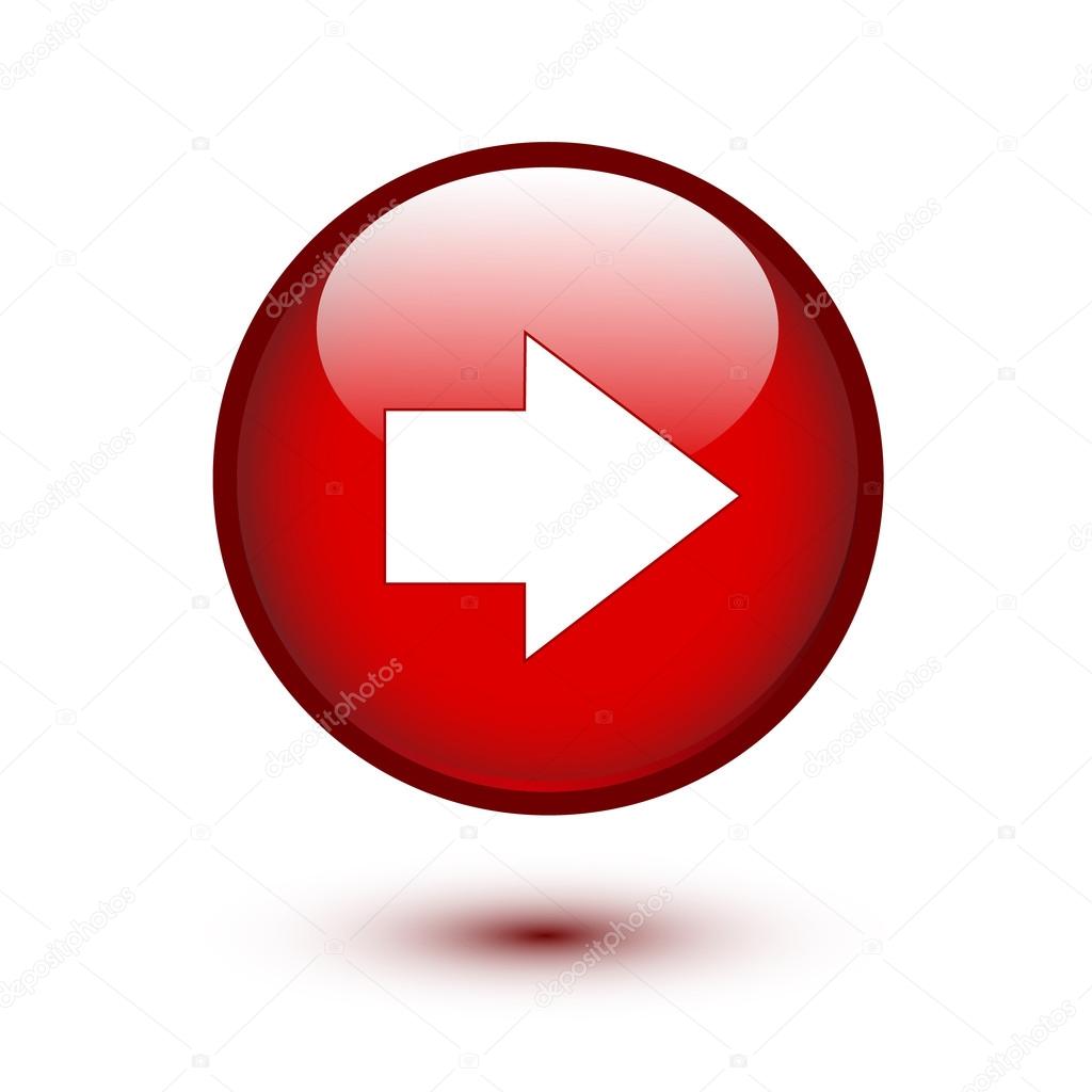 Arrow right icon on red Stock Vector Image by ©pockygallery #16215567