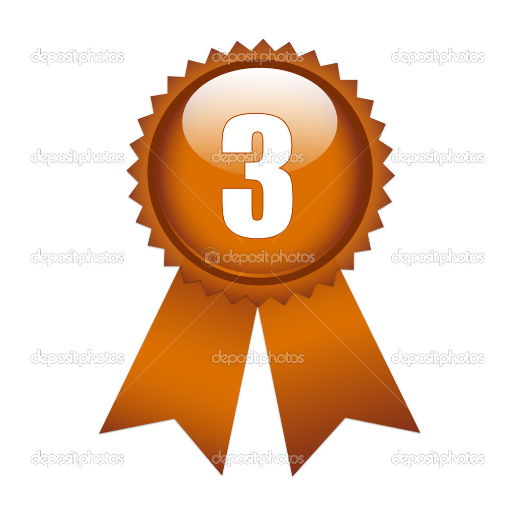 Tercer lugar medalla de cinta de cobre — Archivo Imágenes Vectoriales ...