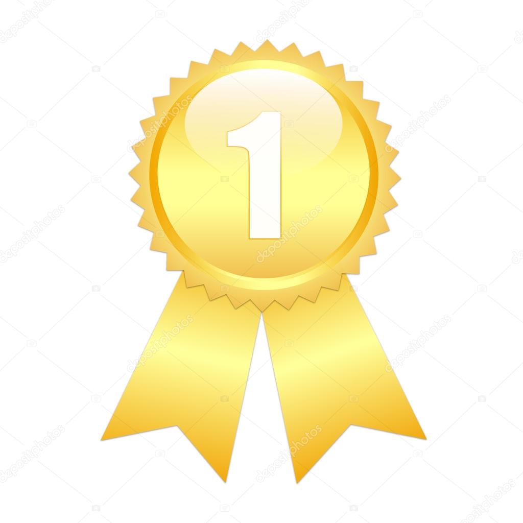 Primer lugar Premio cinta dorada — Vector de stock © pockygallery #41589127