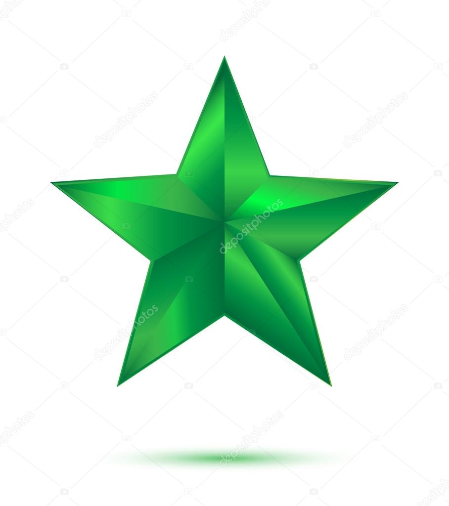 3D Green star on white Stock Vector Image by ©pockygallery #43374379