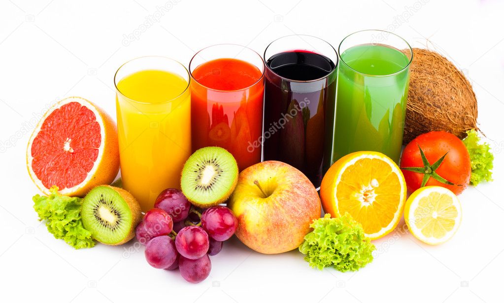 Sumos frescos isolados a branco — Fotografias de Stock © yeti88 #30286755