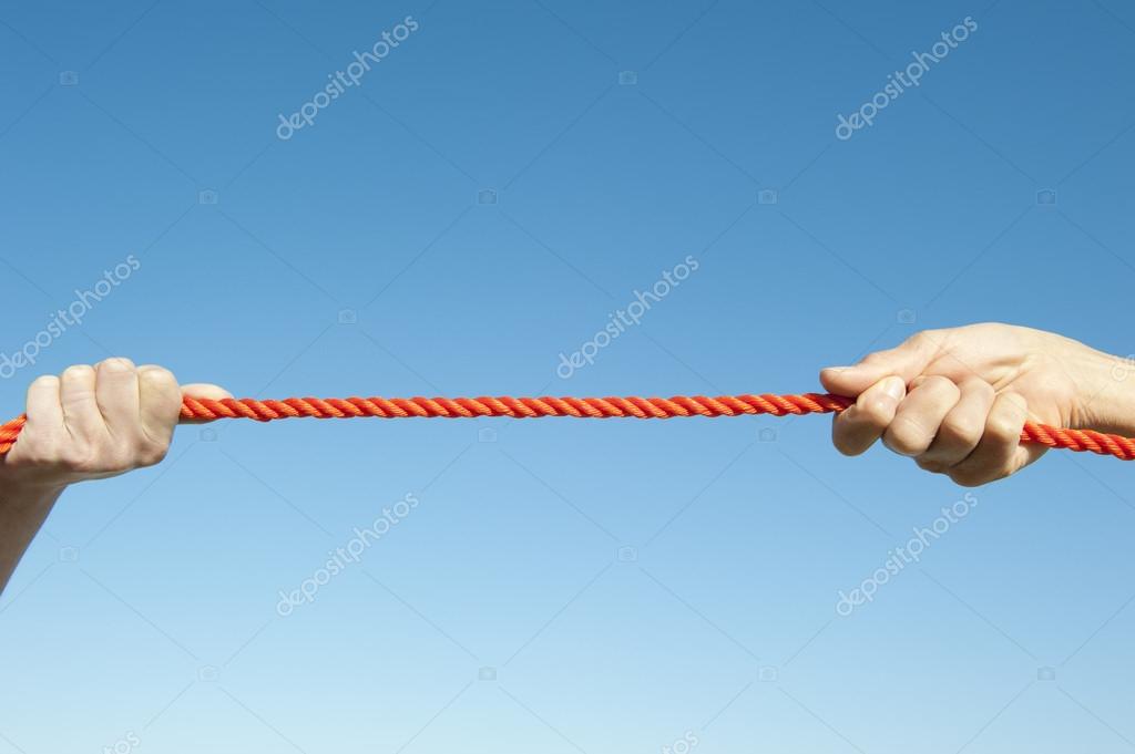 Isolated Hands pulling rope — Stock Photo © roboriginal #12436214