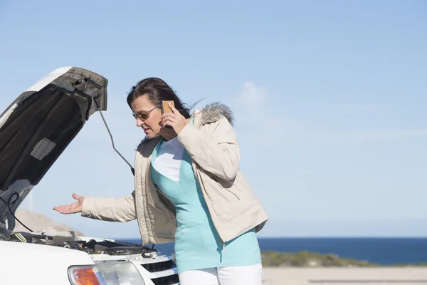 Woman car break down assistance - Stock Image - Everypixel