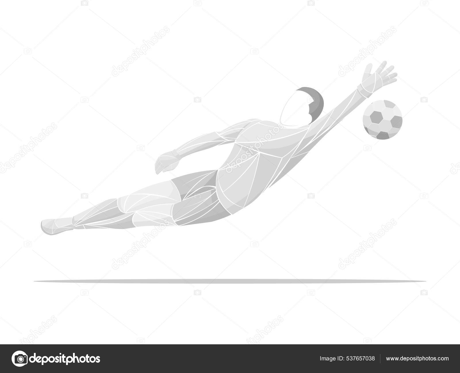 Stylized Football Player Forward Player Soccer Vector Stock Vector by ...
