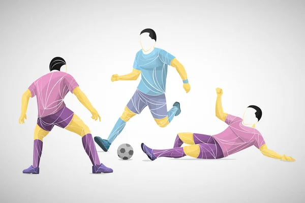 Stylized Football Player Forward Player Soccer Vector Stock Vector by ...