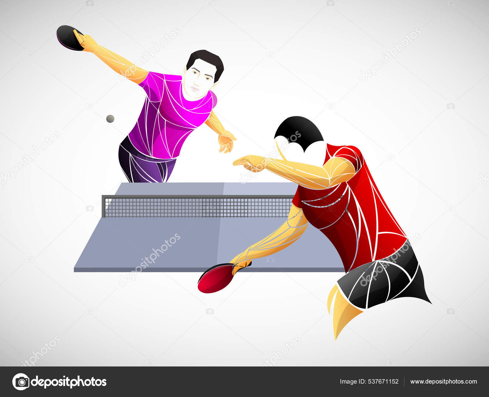 Tenis Meja Ping Pong Tenis Meja Pemain Atlet Permainan Vektor Vektor ...