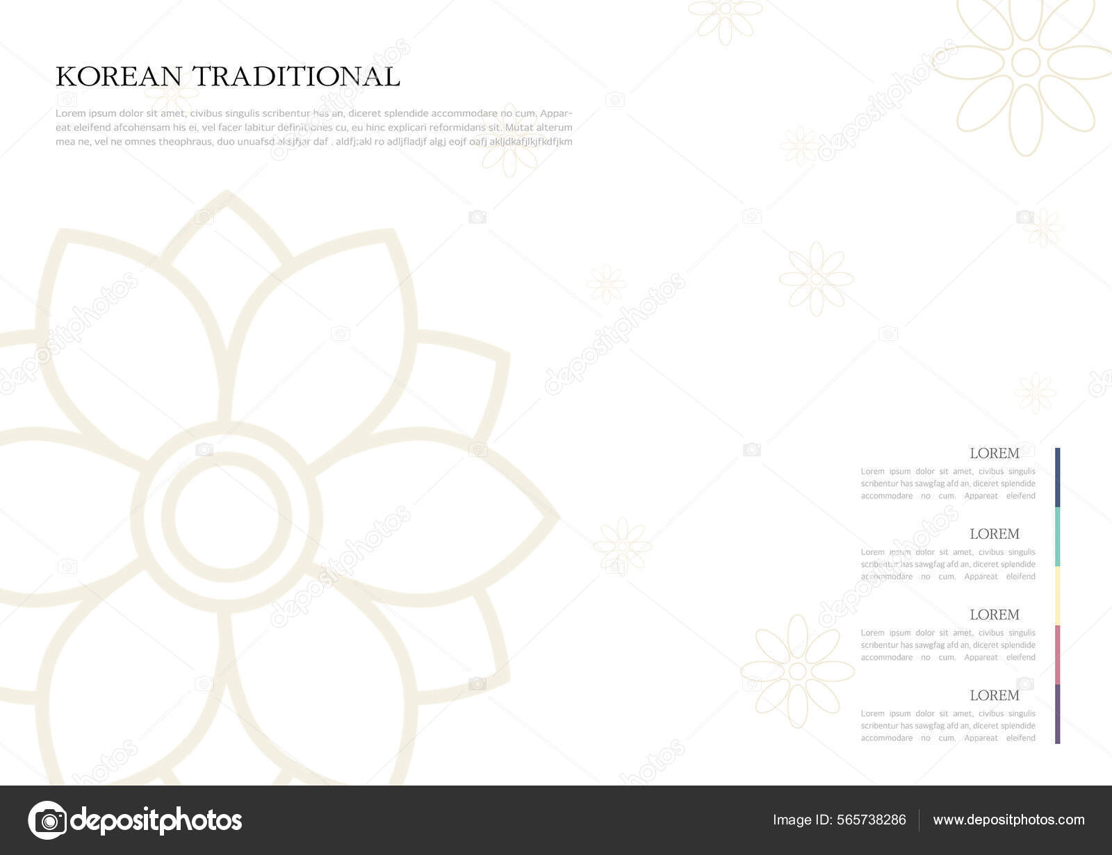Template Korean Tradition Pattern Background Stock Vector Image by ...