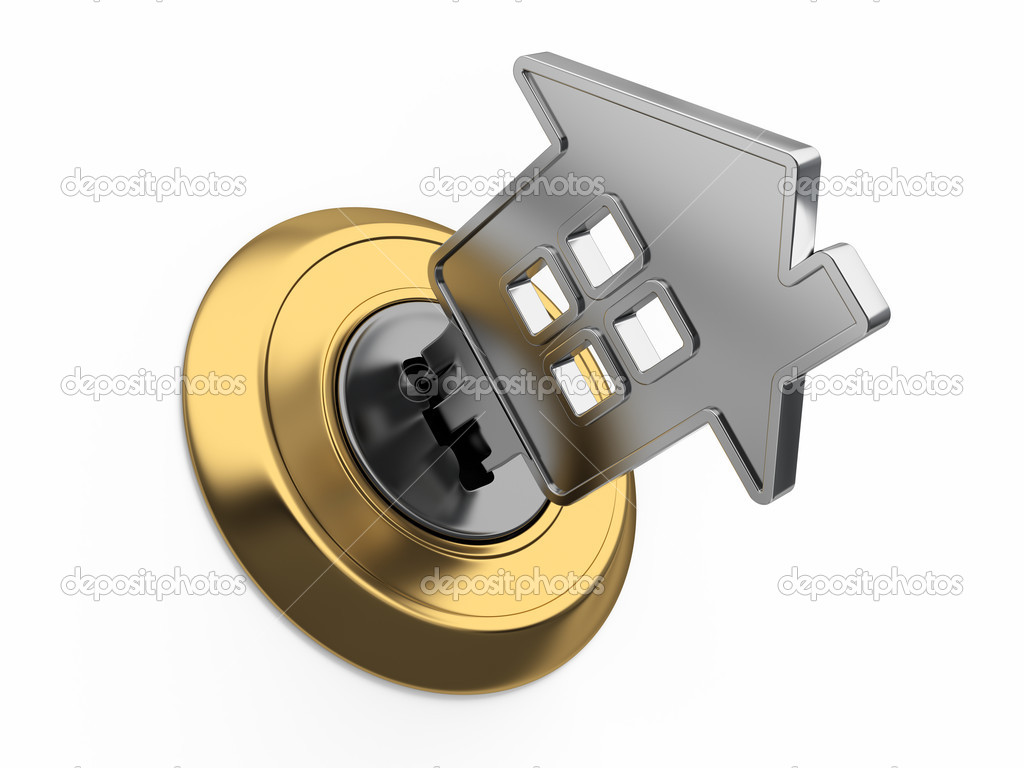 Home key in keyhole — Stock Photo © Sashkin7 #39596649