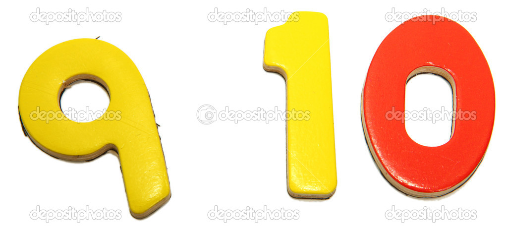 Colorful Magnetic Numbers 9 10 — Stock Photo © duplass #12784811