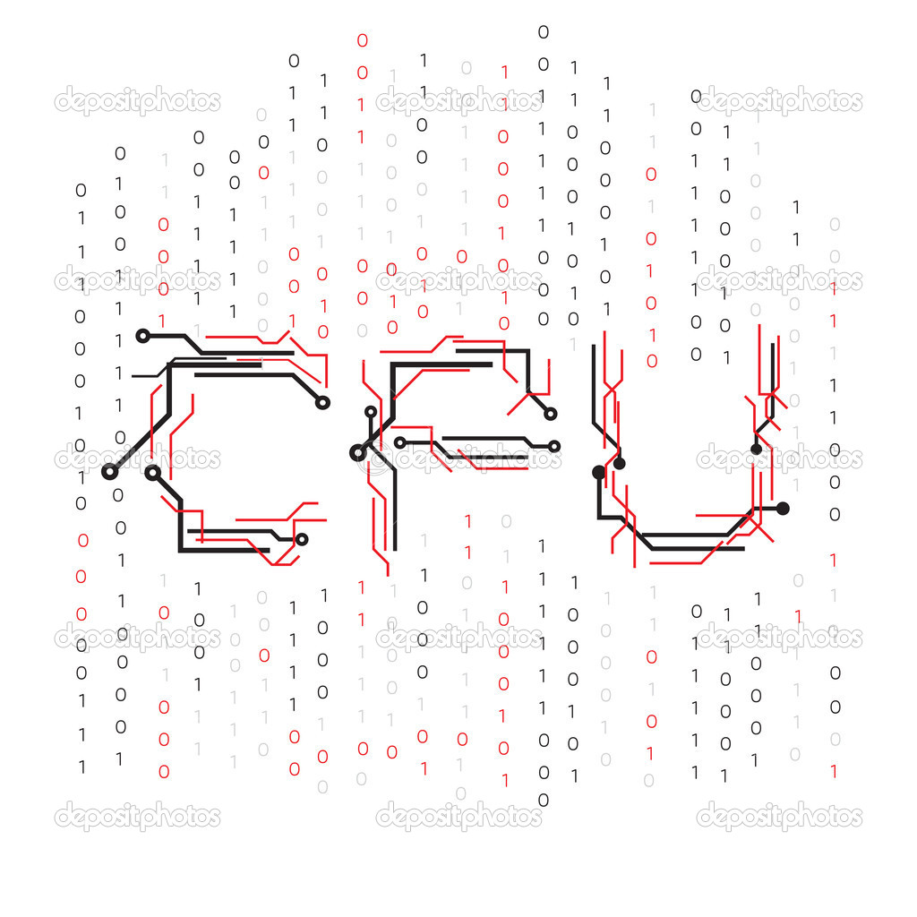 CPU Circuit binary Stock Vector Image by ©comzeal #18271937