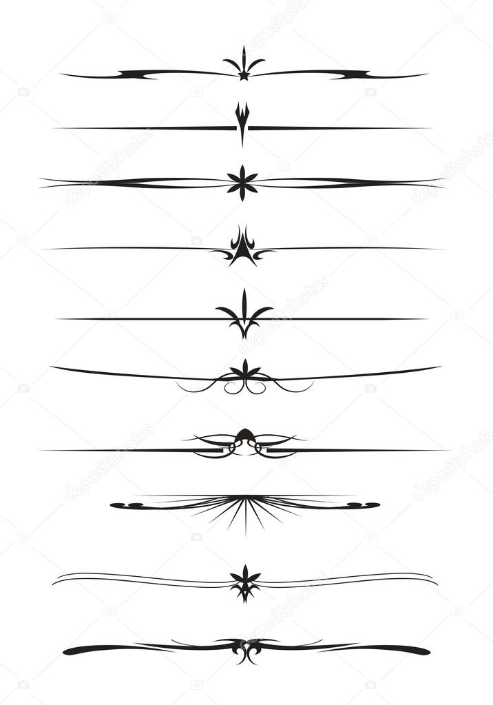 Set of text separator line — Stock Vector © comzeal #37387063
