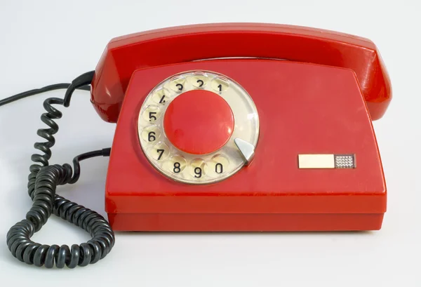 Vintage red telephone isolated on white background Stock Photo by ...