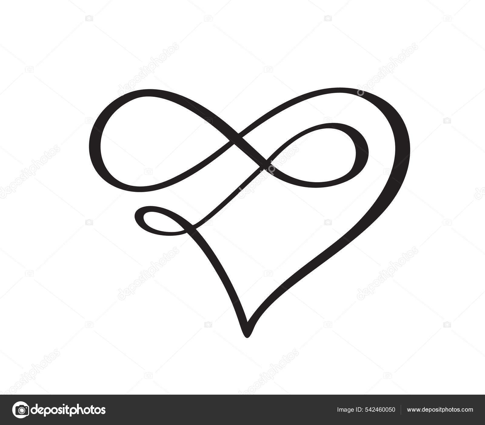 Heart love sign forever logo Vector. Infinity Romantic symbol linked ...