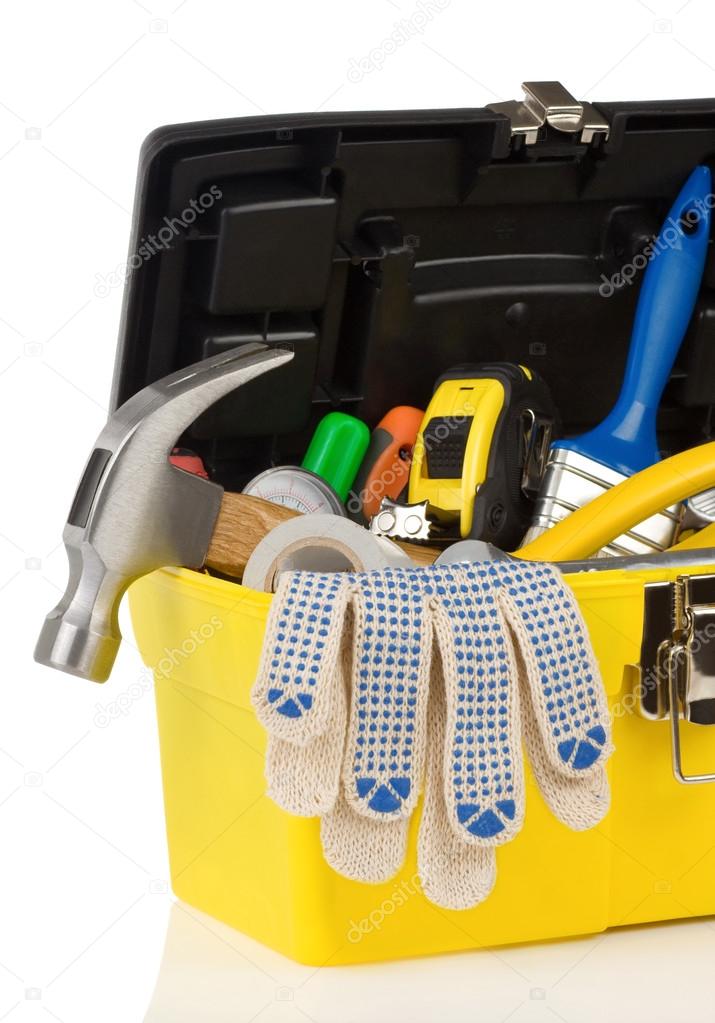 Set of tools in toolbox Stock Photo by ©seregam 12448445