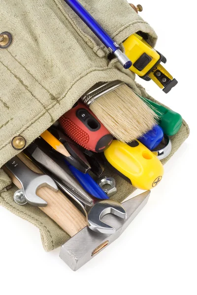 Set of tools and instruments box isolated on white Stock Photo by ...