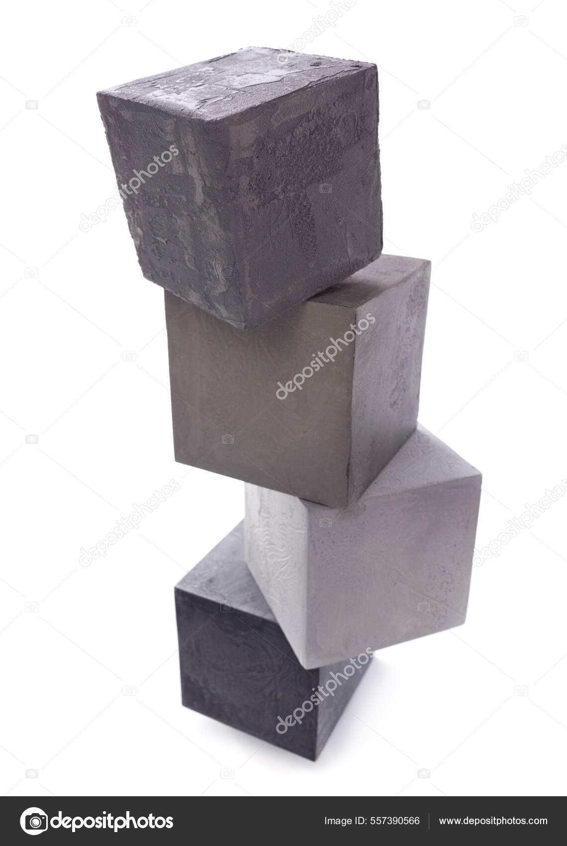 Concrete Cube Cement Block Isolated White Background Construction Brick ...