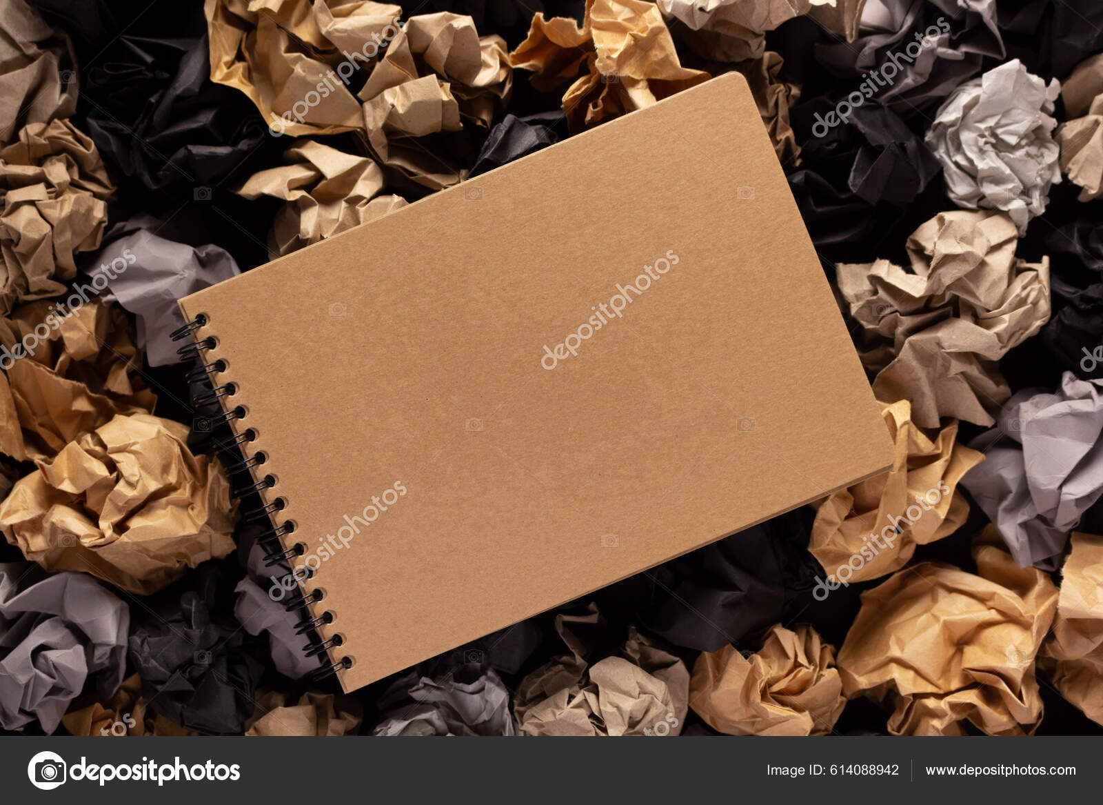 Notebook Crumpled Paper Balls Background Texture Inspiration Idea ...