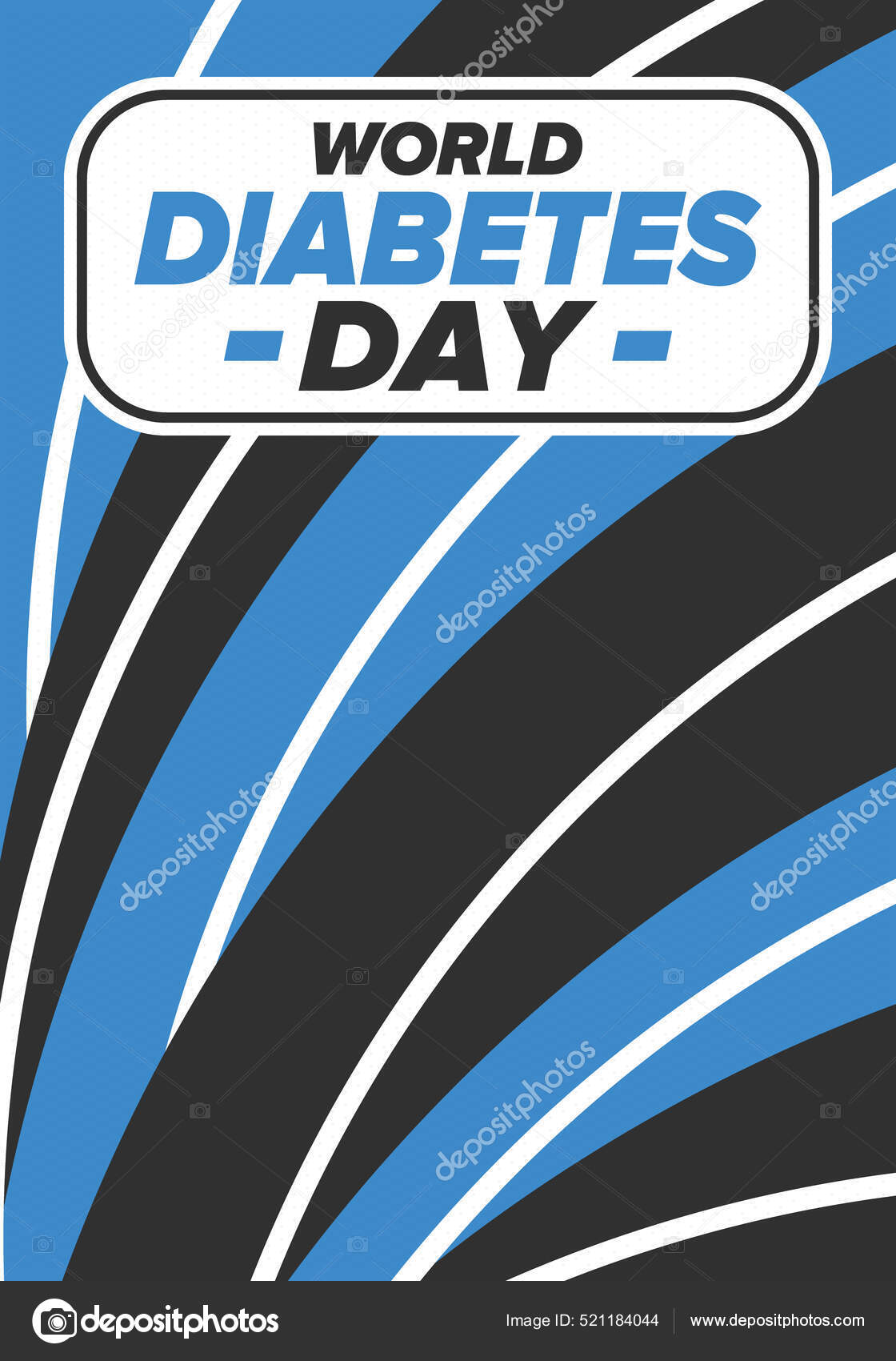 World Diabetes Day Awareness Month November Blue Circle Symbol Medical ...