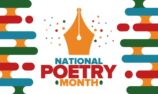 National Poetry Month April Poster Handwritten Lettering Poetry ...