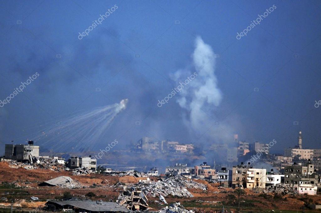 Aerial bombing explosion in Gaza Strip — Stock Photo © lucidwaters ...