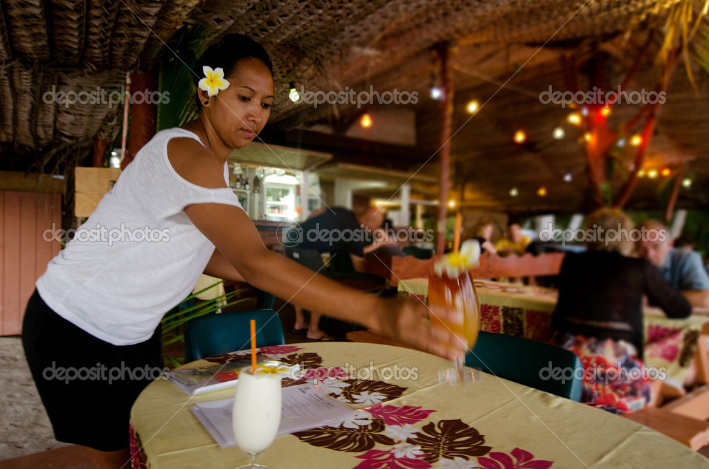 Tropical cocktails in Aitutaki Lagoon Cook Islands — Stock Editorial ...