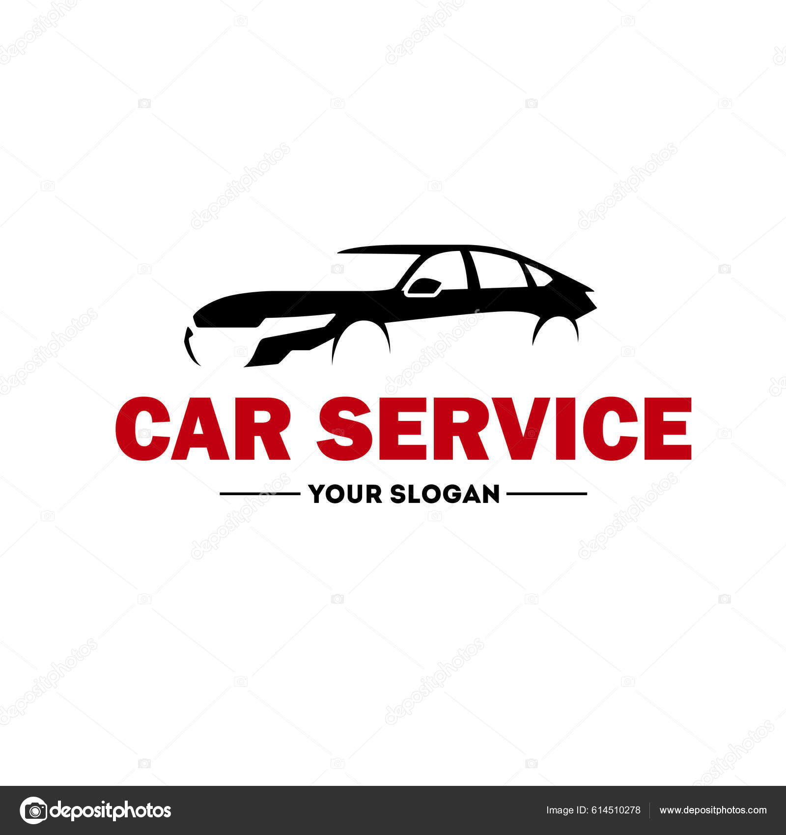 Logo Car Workshop Car Service Form Silhouette Car Inscription Isolated ...