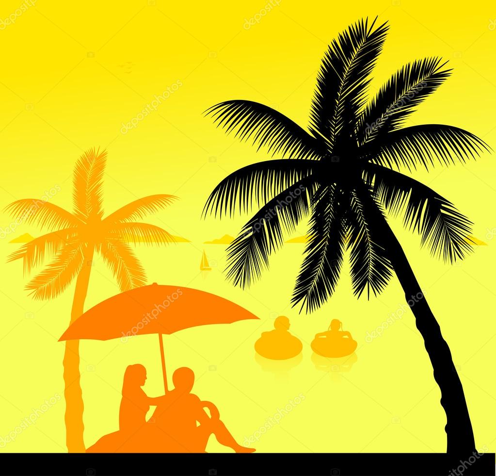 Los niños pequeños nadan en el mar y los padres se sientan en la orilla ...