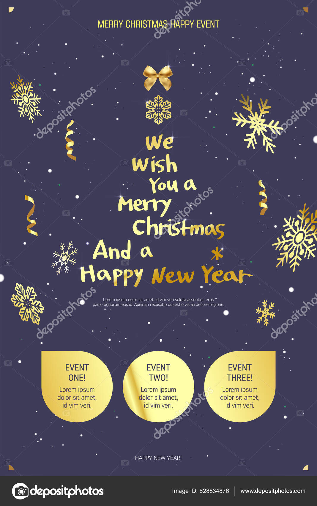 Merry Christmas Event Template Popup Stock Vector by ©dawool 528834876