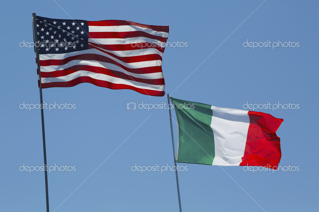 Italian And American Flags Together