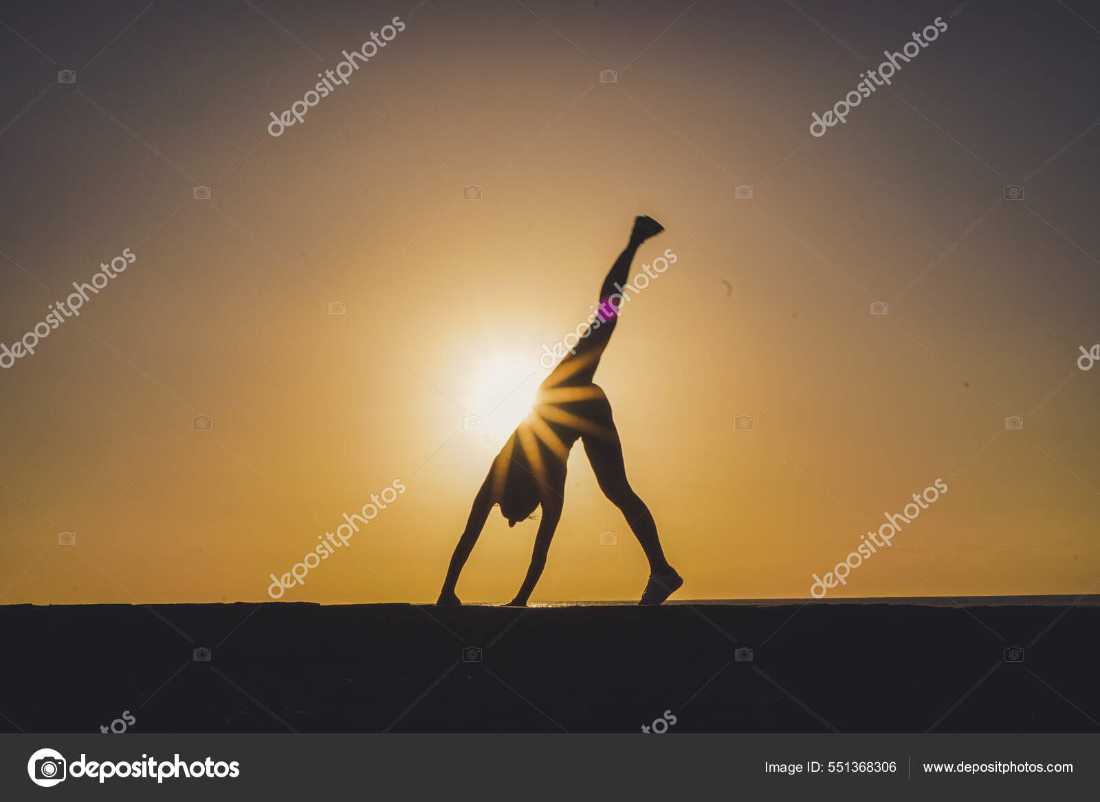 Handstand Silhouette Sunset