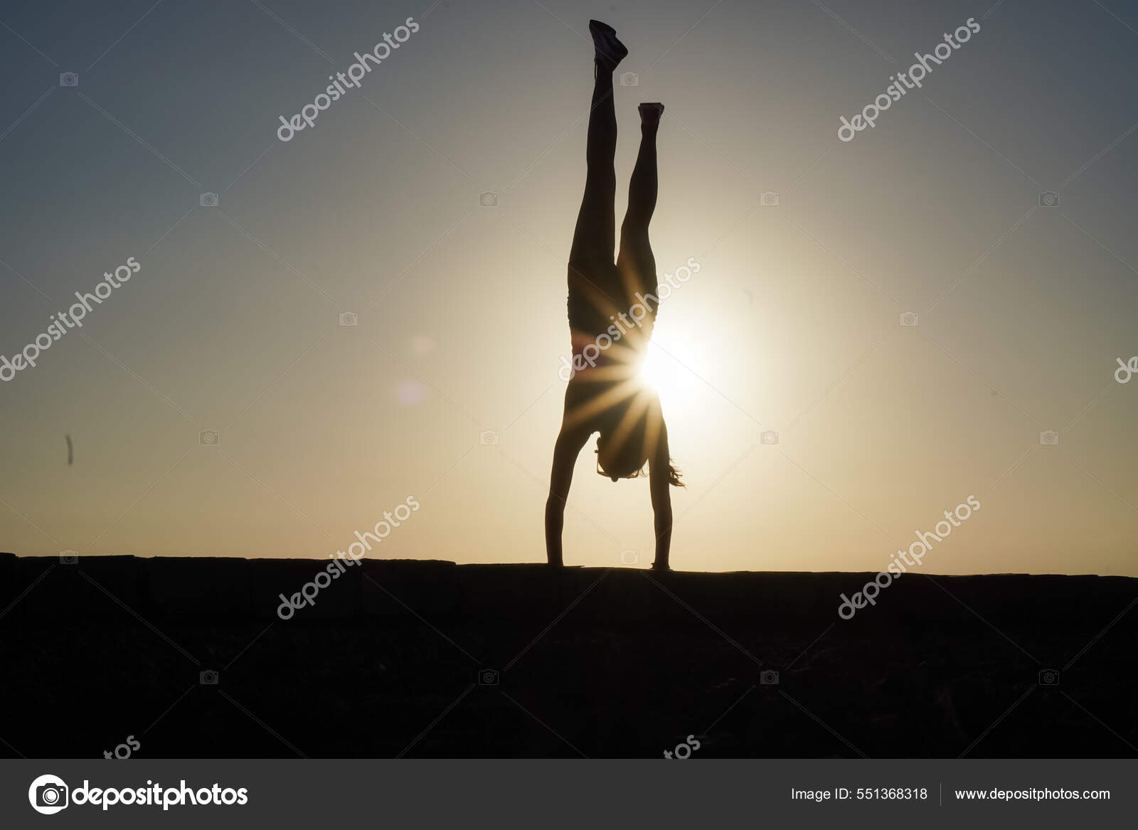 Handstand Silhouette Girl
