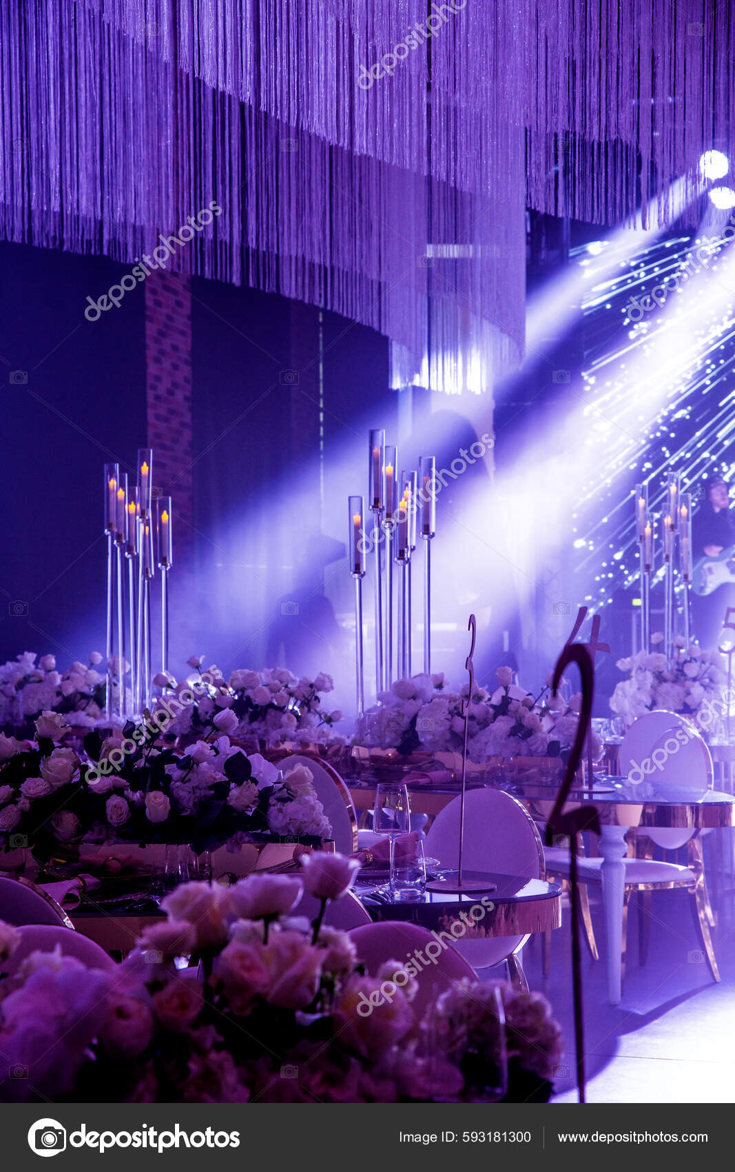 Flowers Illuminated Disco Ball Stage Festive Deco — Stock Photo ...
