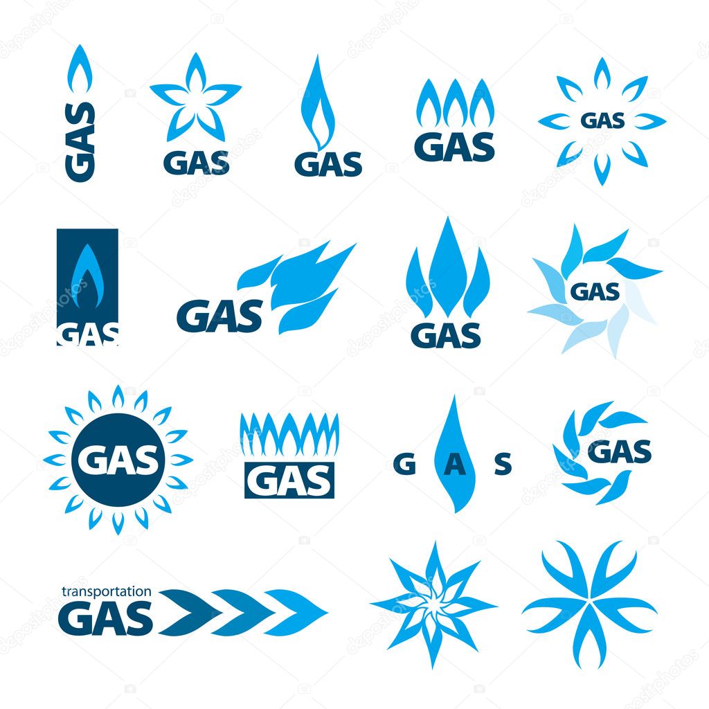 Natural gas logos | Collection of vector logos of natural gas — Stock ...