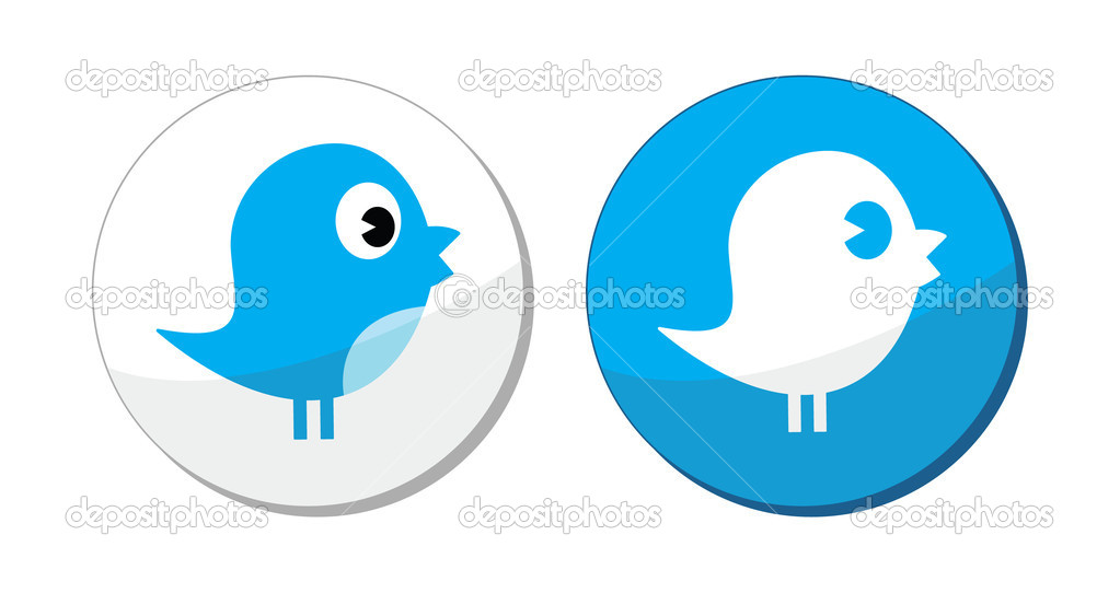 Social media blue bird vector labels Stock Vector Image by ©RedKoala ...