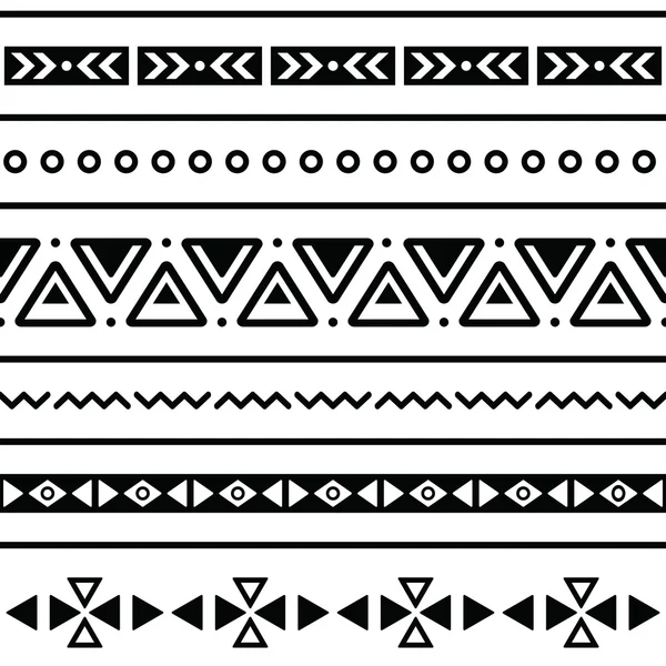 Aztec tribal seamless black and white pattern Stock Vector Image by ...