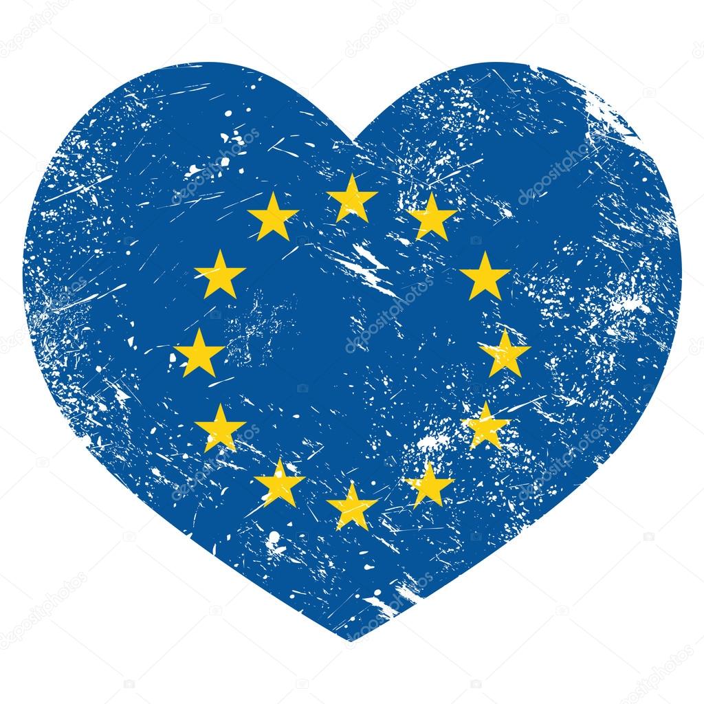 EU, I love European Union heart retro flag — Stock Vector © RedKoala ...