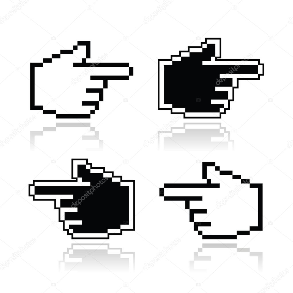 Pixel cursor poiting hands vector icons Stock Vector Image by ©RedKoala ...