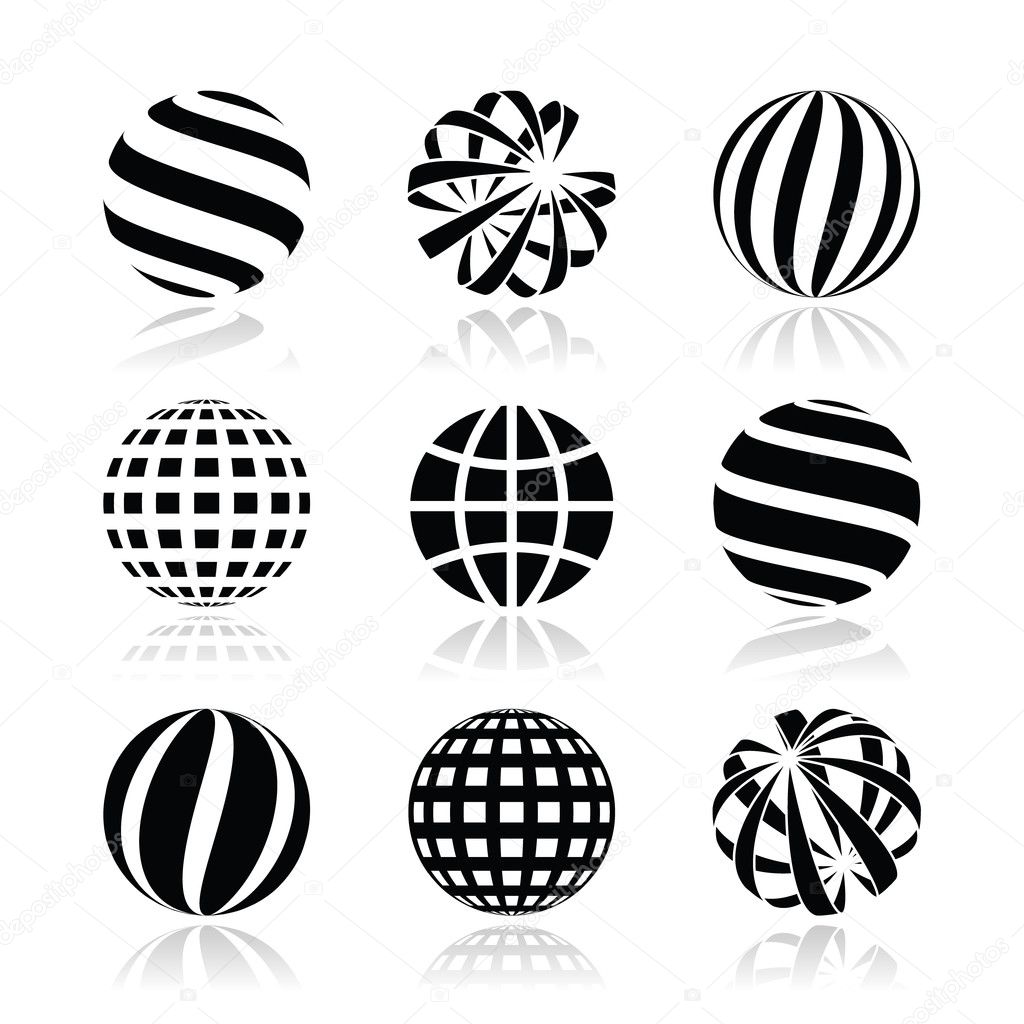 Globe sphere, earth vector icons set Stock Vector by ©RedKoala 37235849