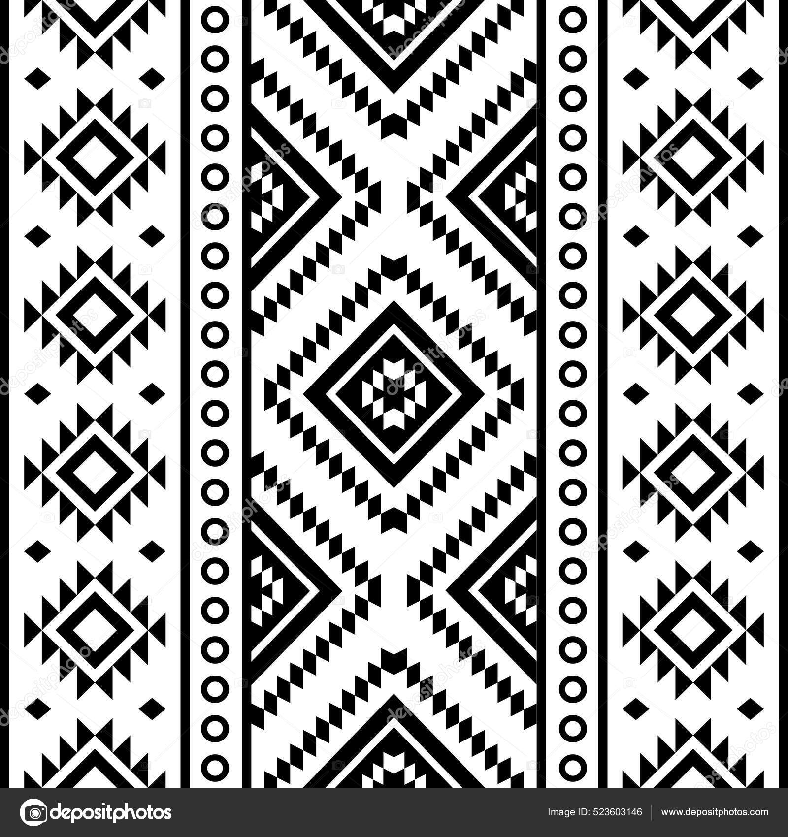 Simple Black And White Aztec Print