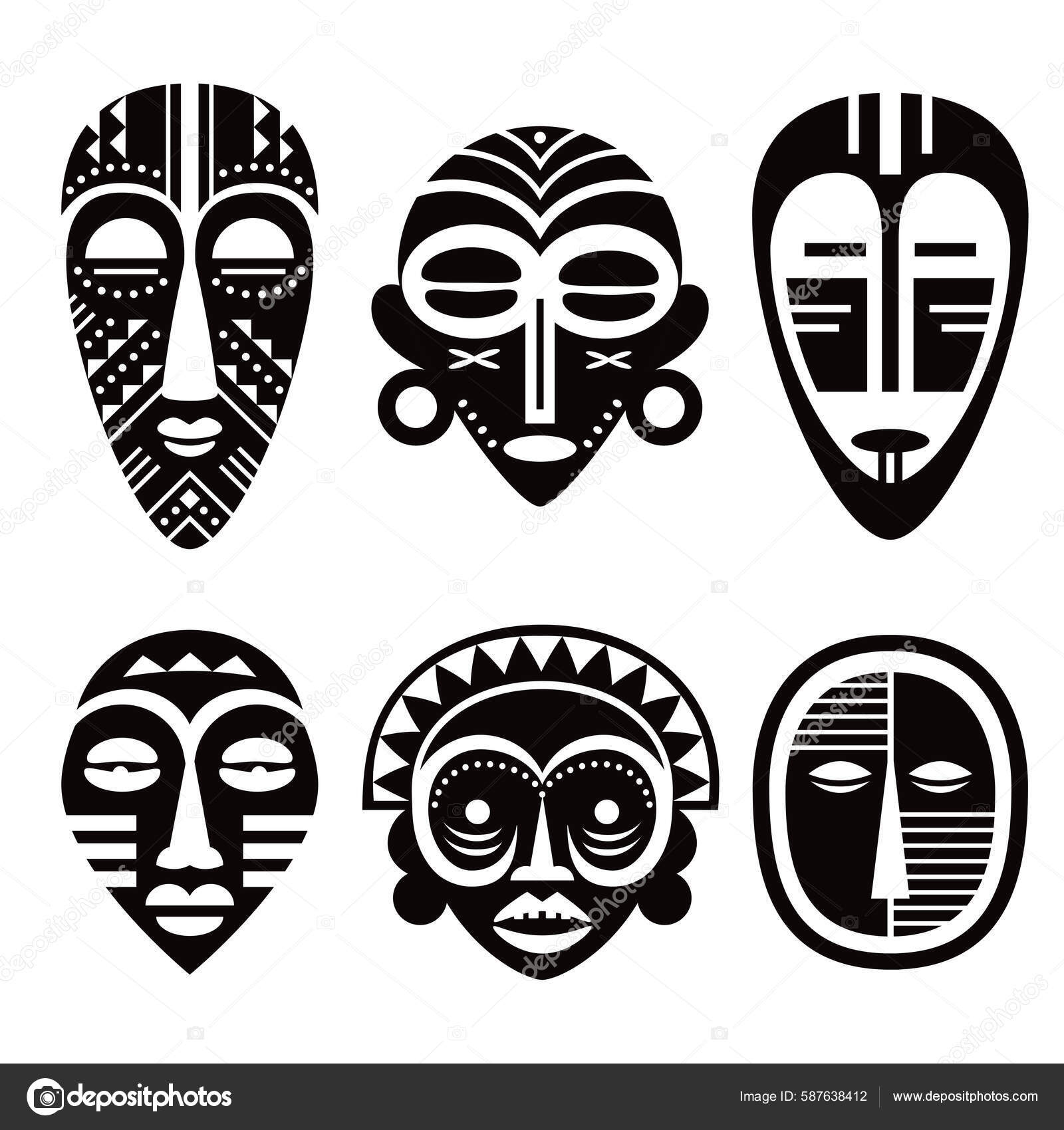 African Tribal Vector Mask Design Set Ritual Ethnic Masks Collection ... African Tribal Vector Mask Design Set Ritual Ethnic Masks Collection ...