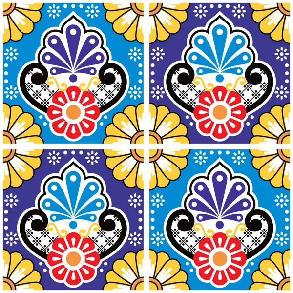 Mexican Tile Seamless Vector Pattern Talavera Style Decorative Tiles ...