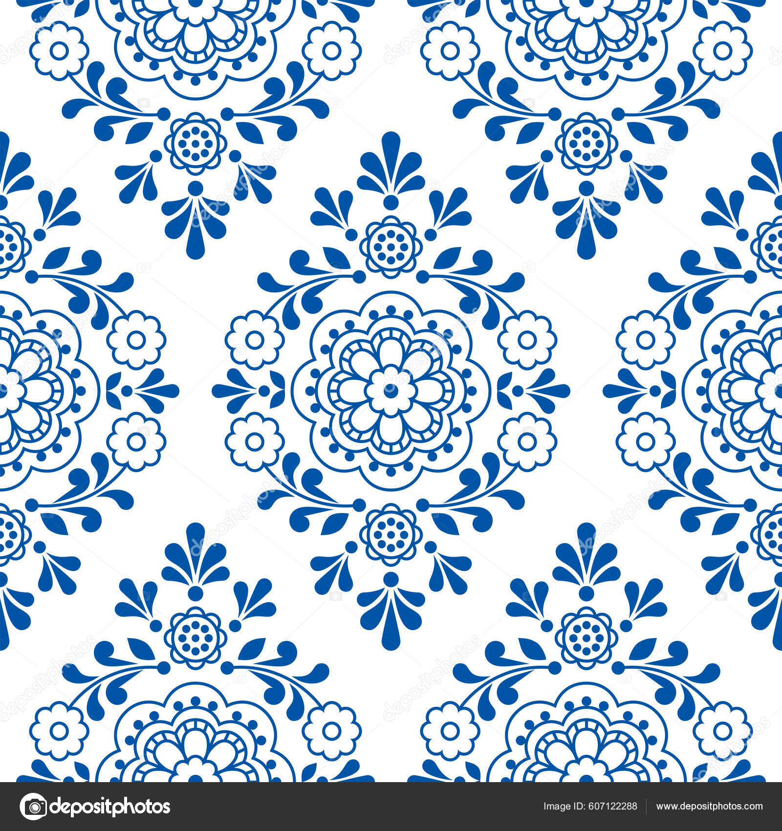 Blue Talavera Vector Pattern