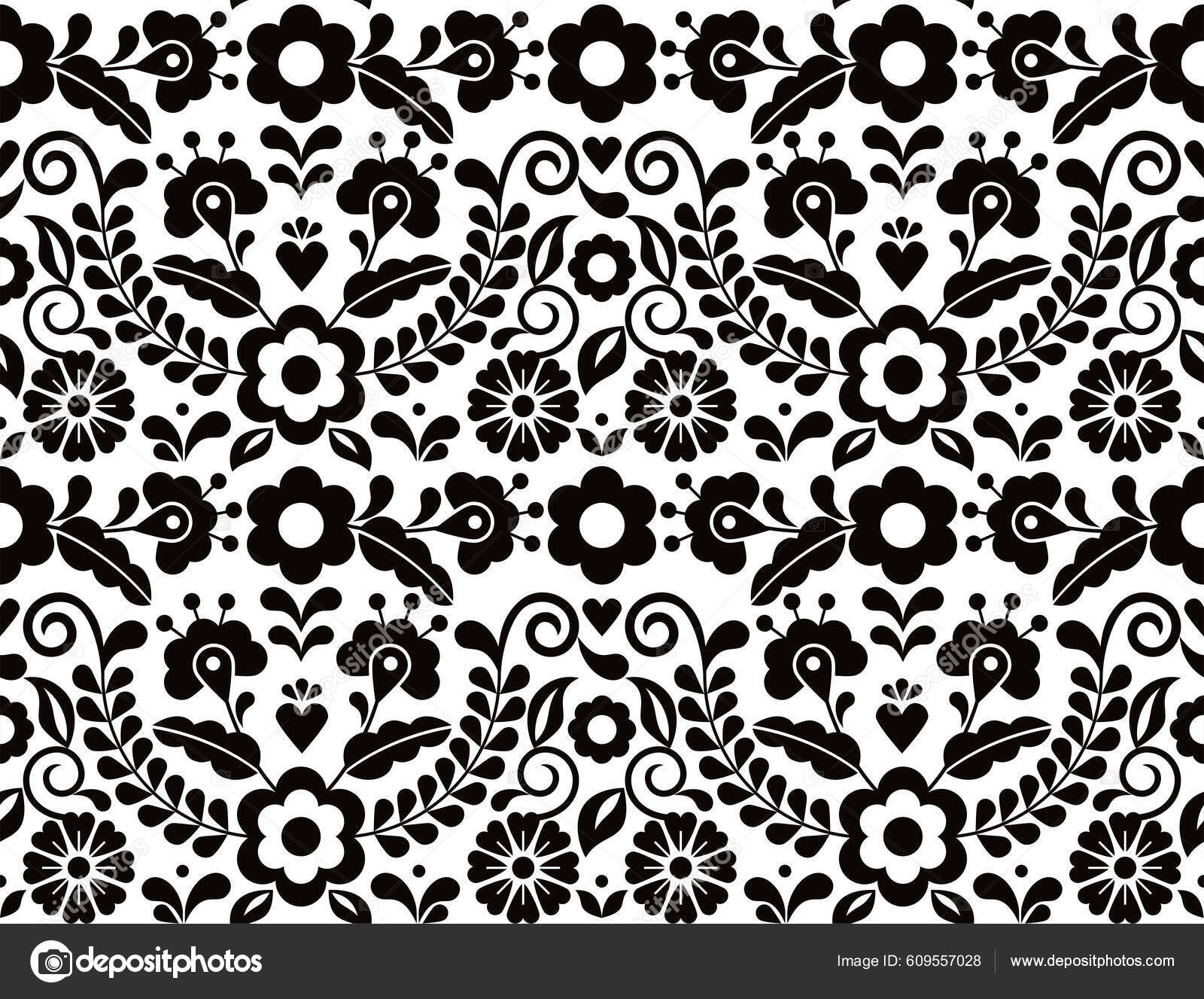 Mexican Pattern Black And White
