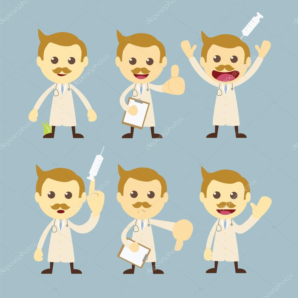 Doctor character set cartoon Stock Illustration by ©Tomnamon #24111523